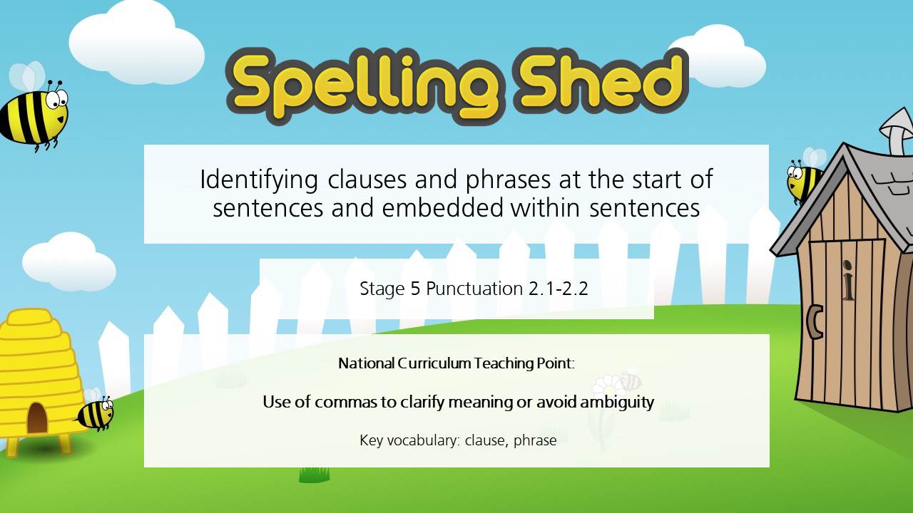 Spelling Shed P2 Use Of Commas To Clarify Meaning Or Avoid Ambiguity Spelling Shed P2 Use Of Commas To Clarify Meaning Or Avoid Ambiguity